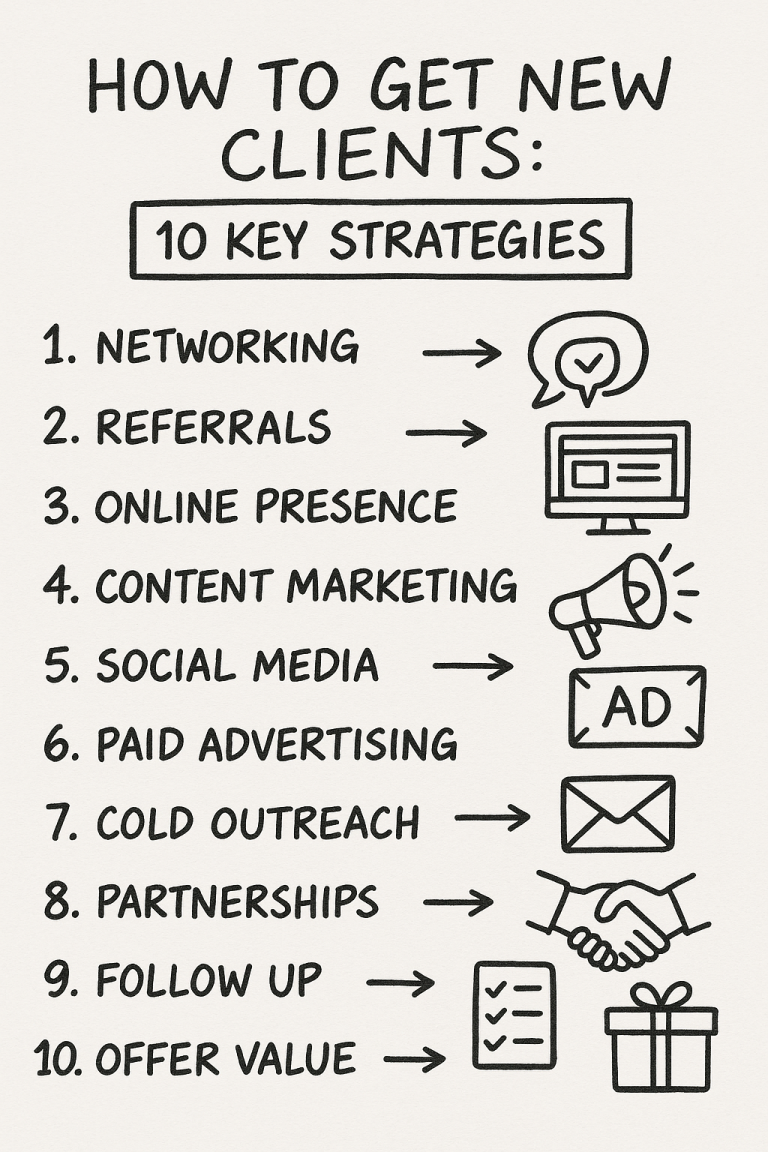 How to Get New Clients: 10 Key Strategies - JeffreyAI Business Automation